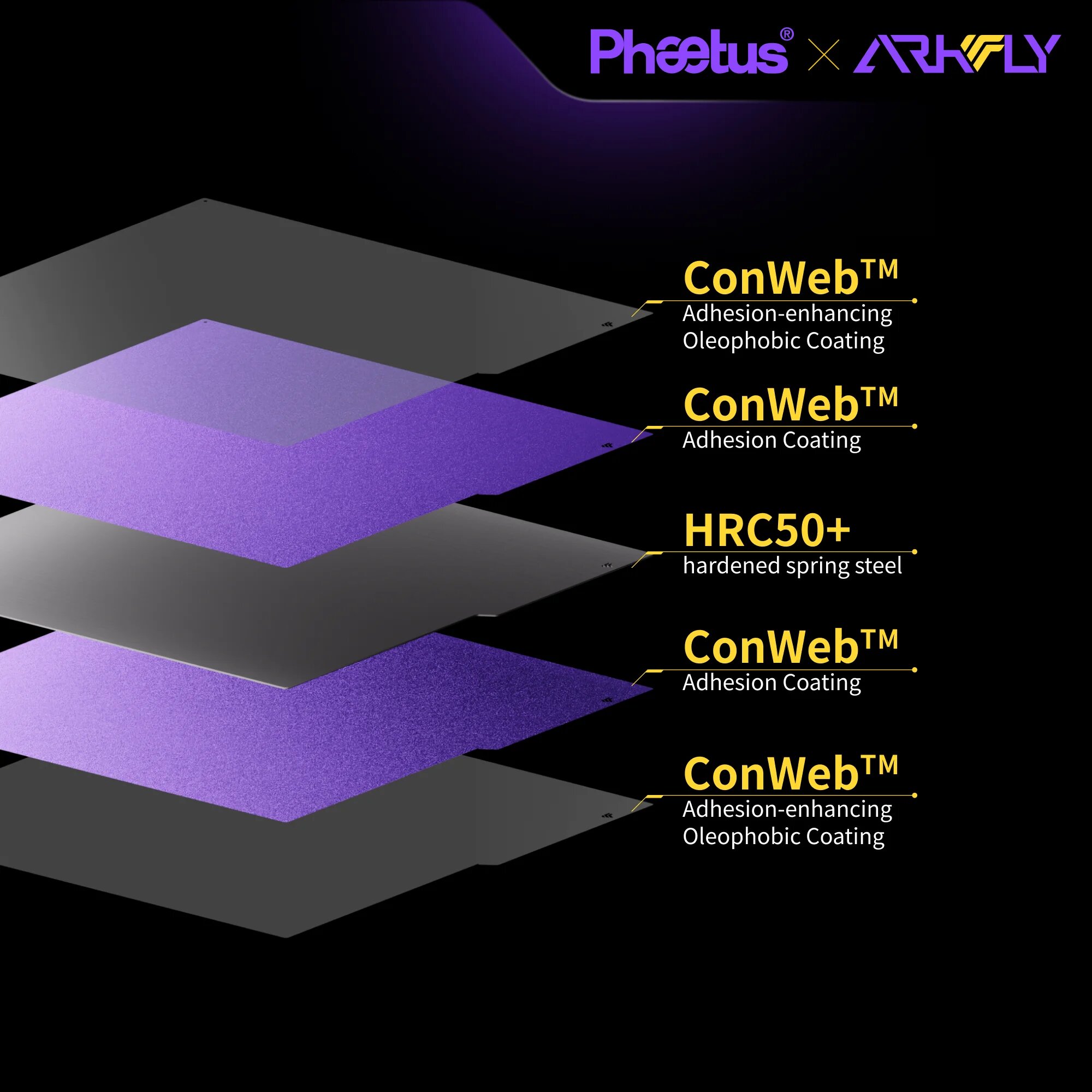 Heatbed Pheetus x Arkfly Cobweb Cool Plate для 3D-принтеров For K2 PLus — фото 1