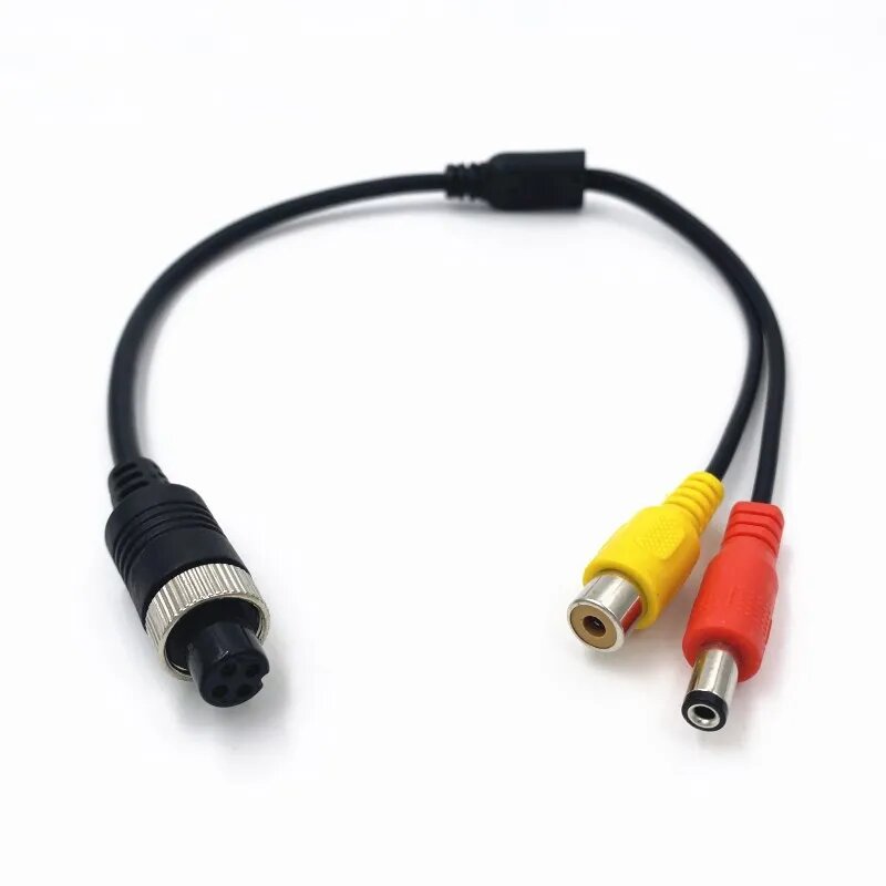 Кабель адаптер GX12 RCA + DC 35 см, 4Pin Female