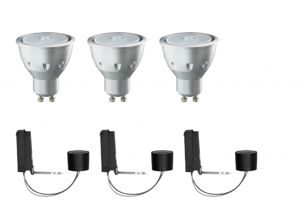 Лампа светодиодная Paulmann 2Easy Basis LED Рефлекторная D51мм GU10 3.5Вт 140Лм 3000К Не диммируемая Набор 3штуки 92606.