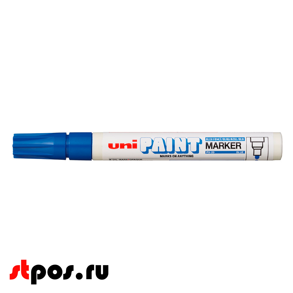 Маркер-краска PAINT PX-20 для письма по любой поверхности, толщина линии 2,2-2,8мм, овальный, синий