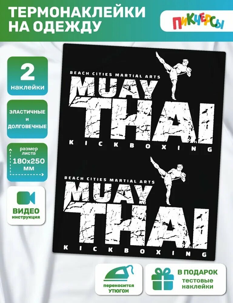 Термонаклейка на одежду большая спорт muay thai кикбоксинг