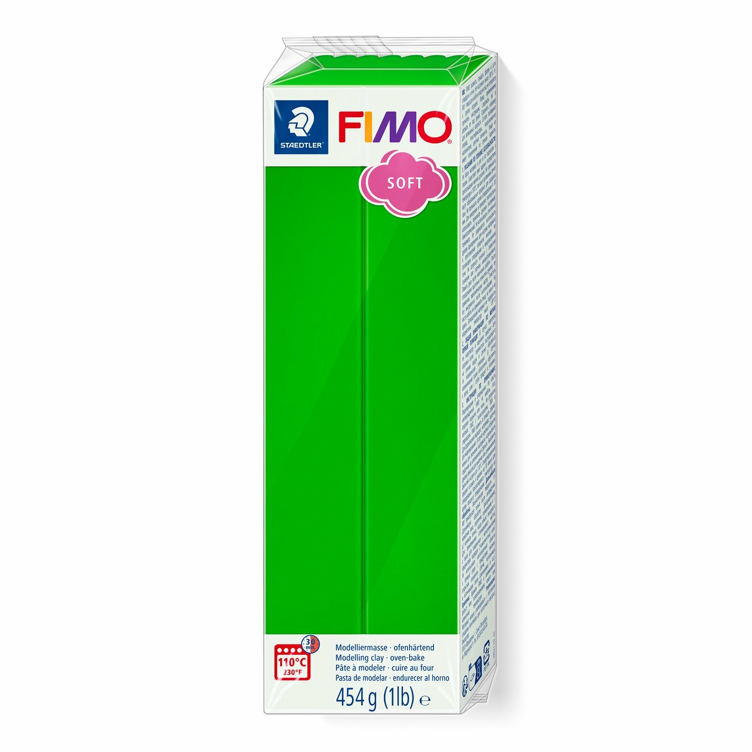 Полимерная глина FIMO "Soft", для лепки, запекания, тропический зеленый, 454г