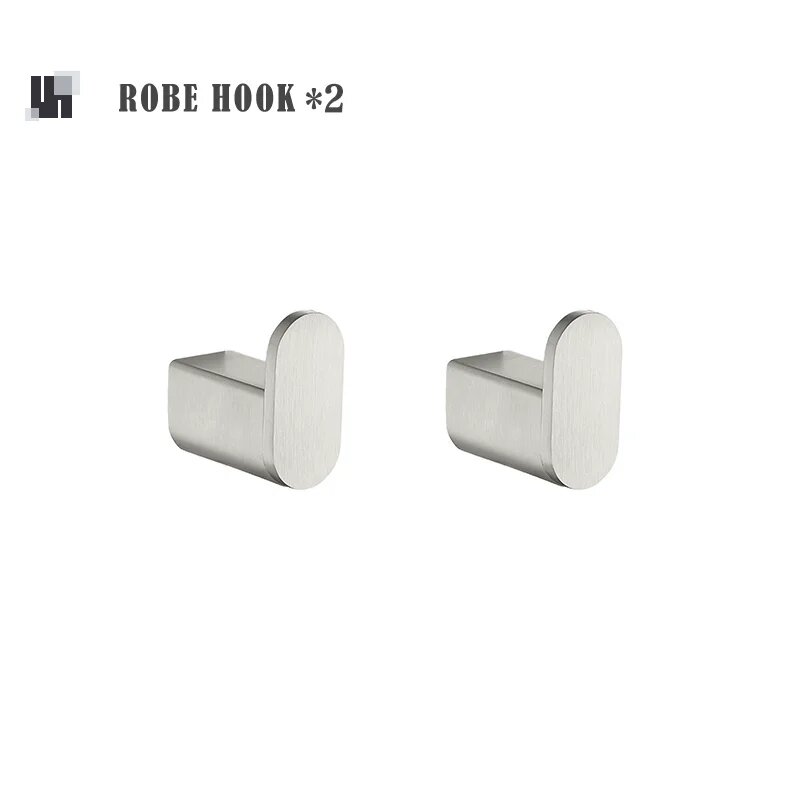 Набор аксессуаров для ванной из нержавеющей стали Brushed Nickel Бежевый, 2 PCS Single Hooks
