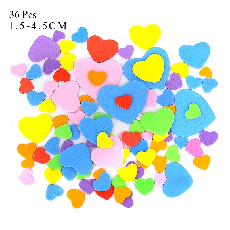 Пенопластовые наклейки JOKEJOLLY для детей 36Pcs Hearts