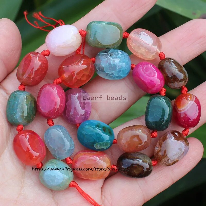 Многоцветные бусины из агата Laerf Beads 8-15 мм 9-15mm 14.5inch