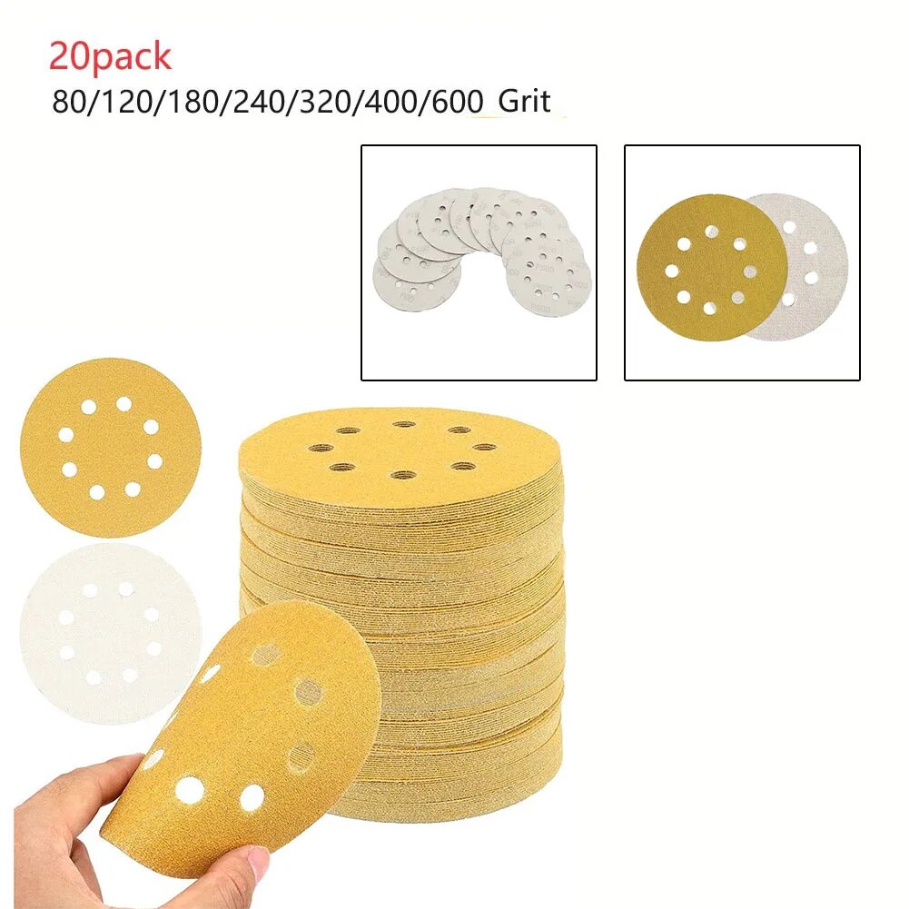Шлифовальные диски 5" 125 мм, 8 отв, 180grit