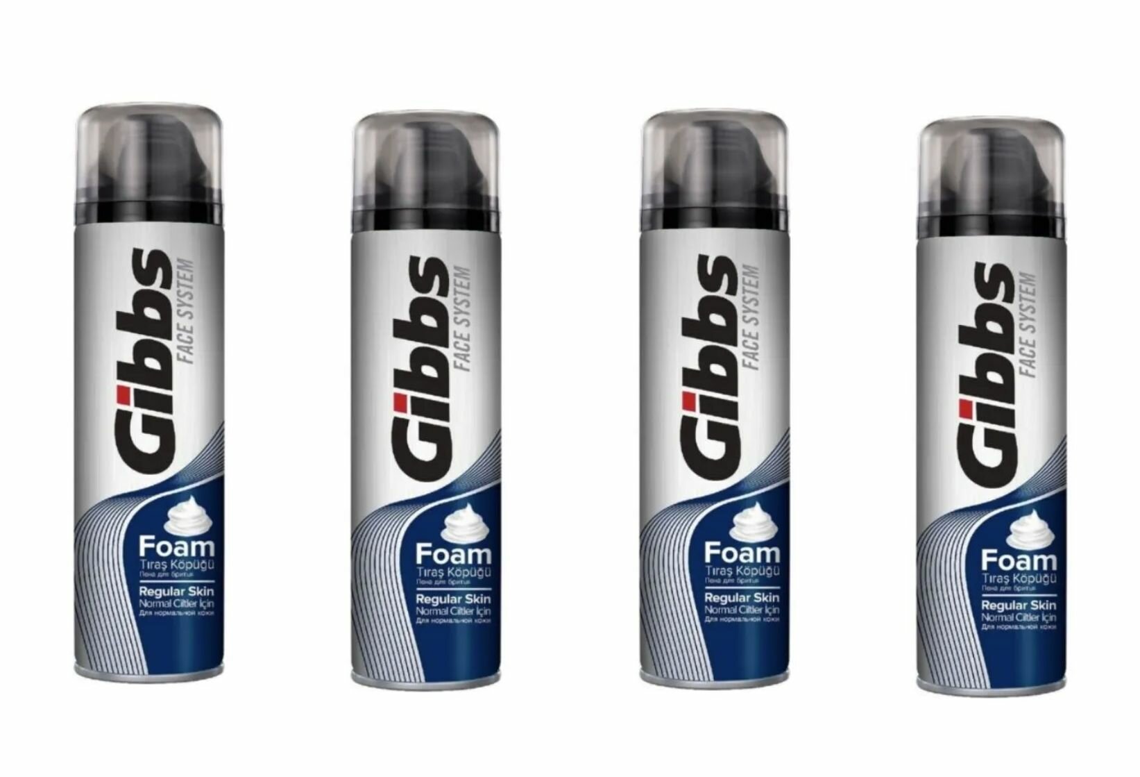 Gibbs пена для бритья, Regular 200 мл, 4 уп