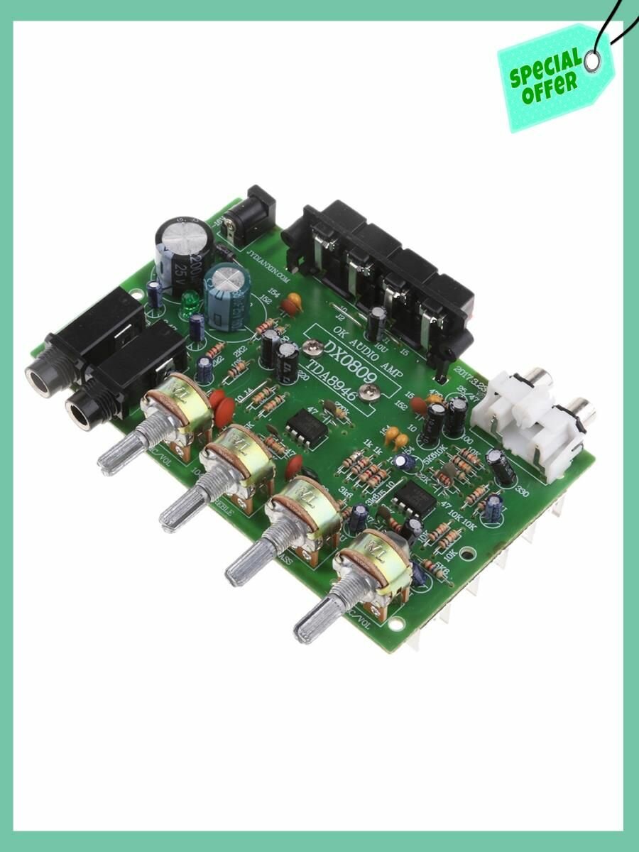 DX0809 Двухканальная плата усилителя мощности 60 Вт Hi-Fi стерео аудио усилитель Комплект платы управления тоном громкости