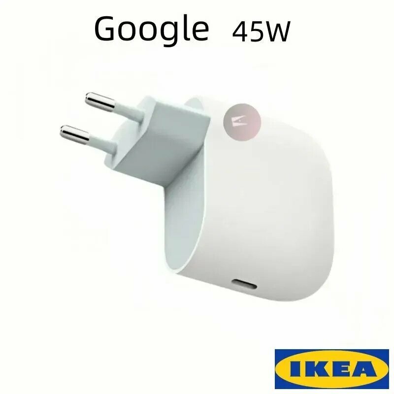 Зарядное устройство Google 45W USB-C с GaN (PD3.0/PPS) для быстрой зарядки Pixel 9/8/7 Pro, Samsung Galaxy и ноутбуков