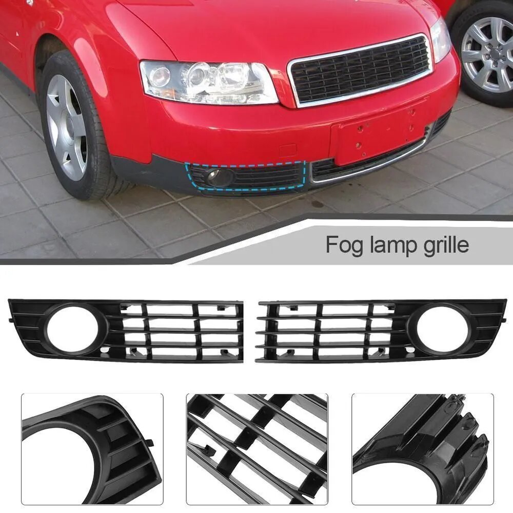 Защита бампера, 1 шт, для Audi A4 B6 2001-2005, черная матовая, слева