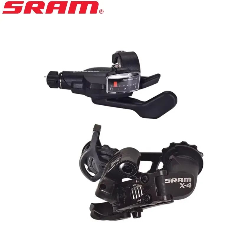 Комплект переключателей SRAM X4 8 скоростей: манетка и задний переключатель средней длины