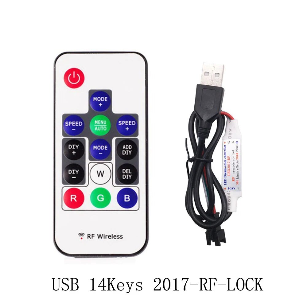 RGB-контроллер WS2811 WS2812B мини 3 клавиш 14Keys D-USB