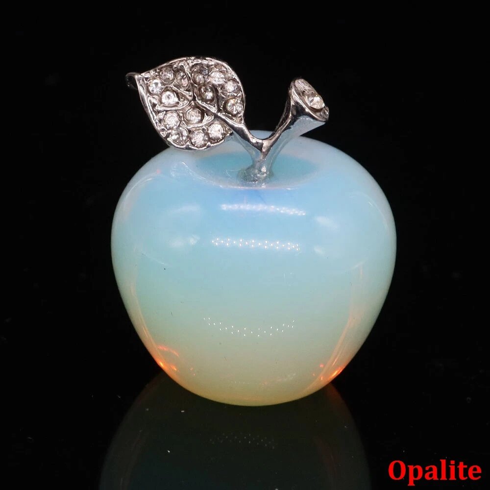 Статуя яблока из натурального кристалла 30 мм 1 PC, Opalite