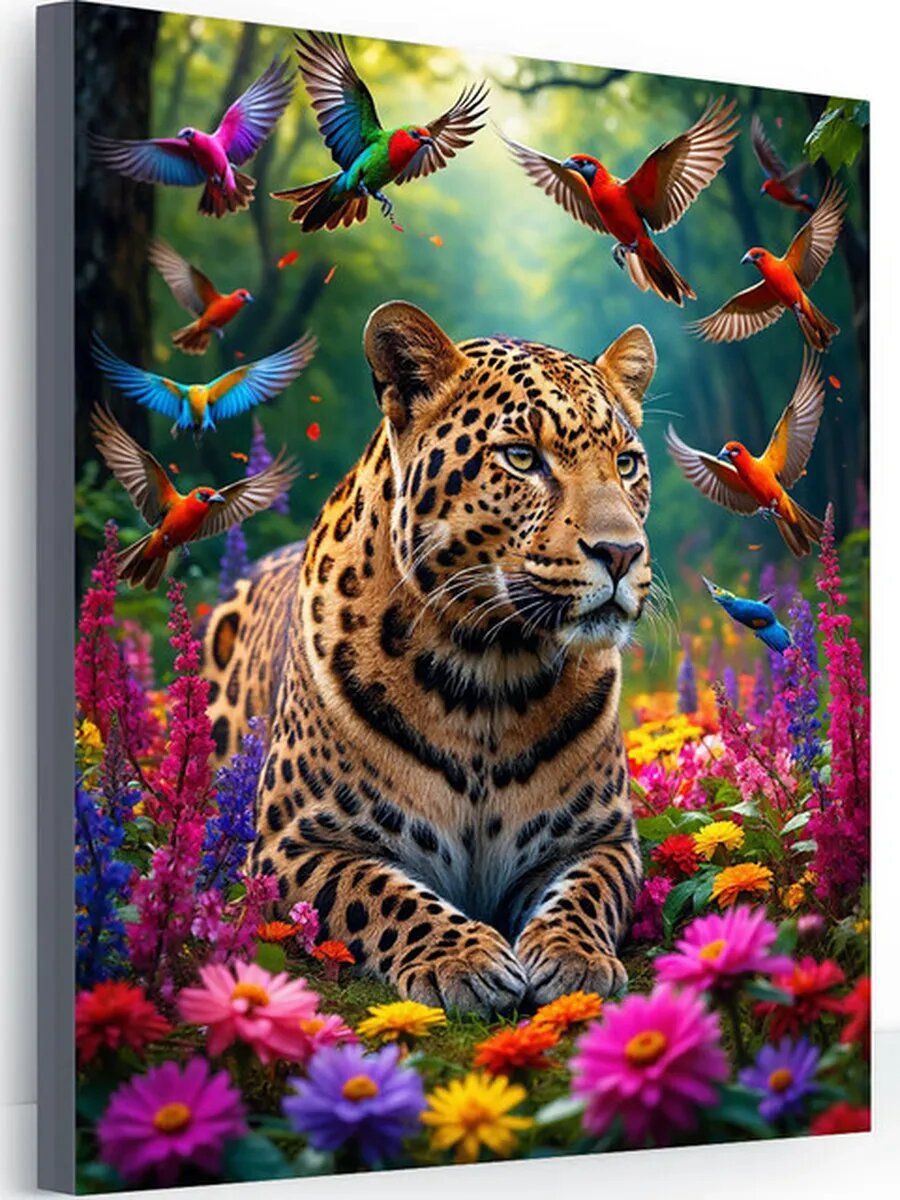 Картина по номерам "Тигр", на холсте на подрамнике, 40 x 50 см