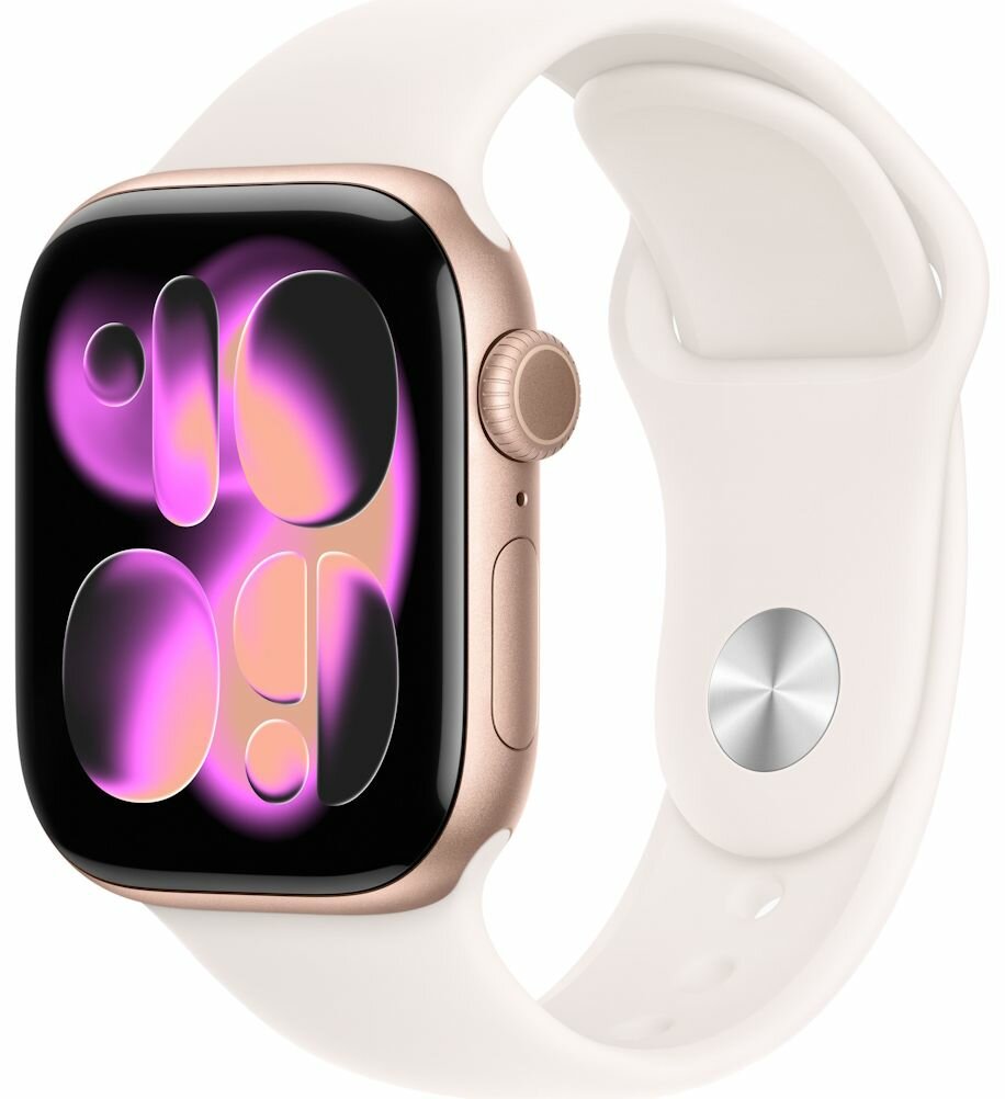 Умные часы Apple Watch Series 11 42 мм Rose Gold Aluminium Case GPS, Light Blush Sport Band S/M MEU04