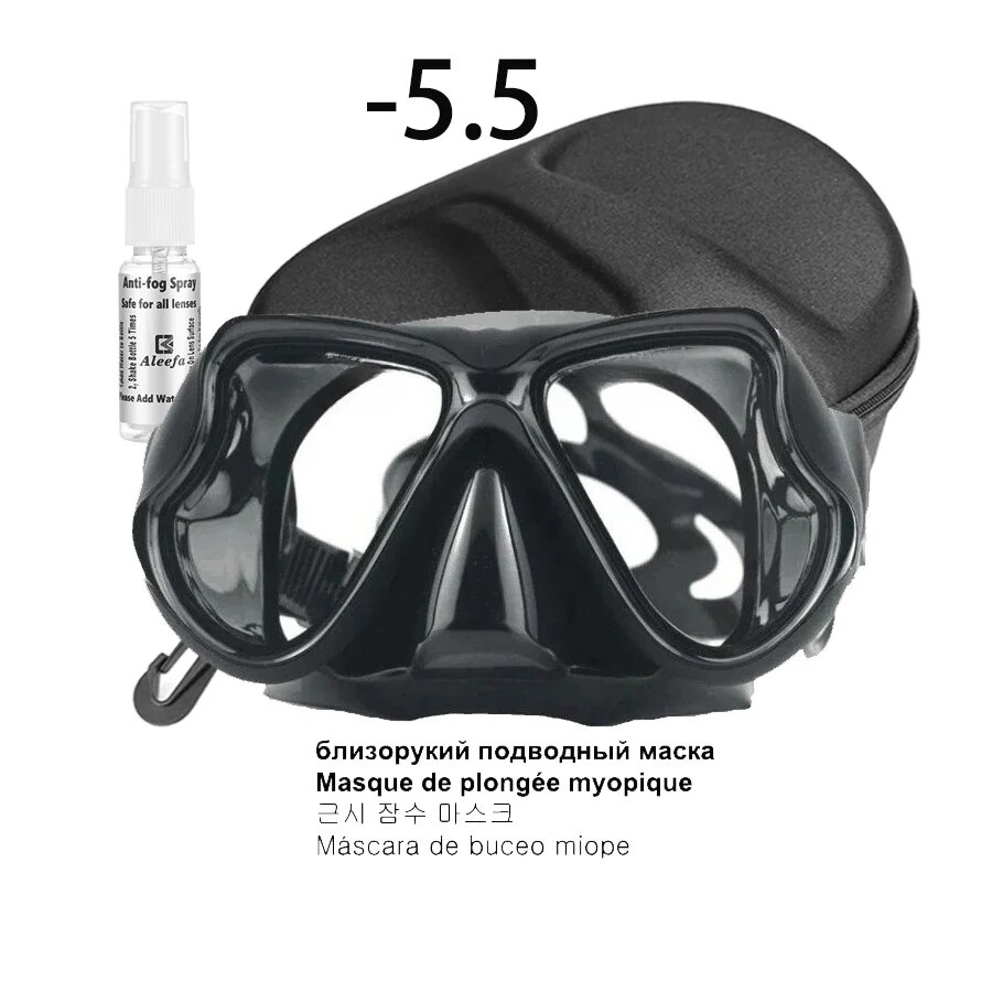 Маска для дайвинга GTOS M202 со стеклами для близорукости Myopia -5.5 Pro