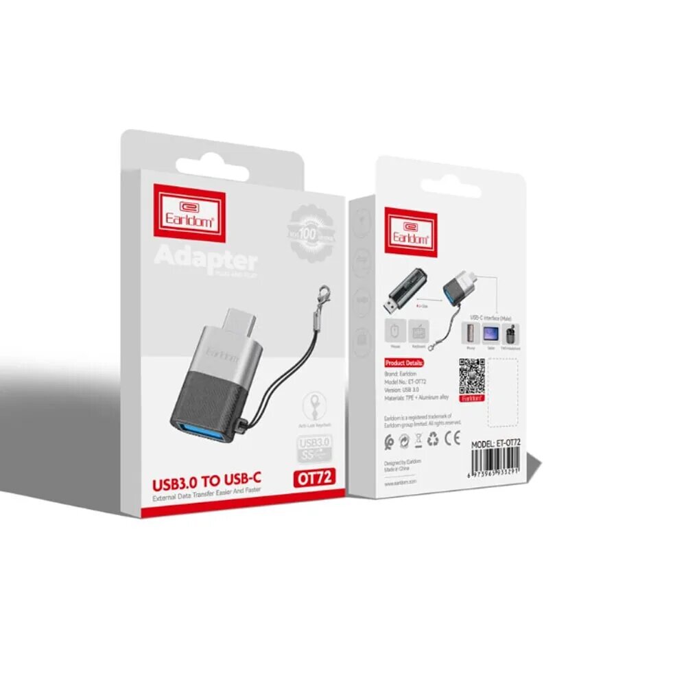 Переходник USB 2.0(f) - Type-C(m) Earldom ET-OT7
