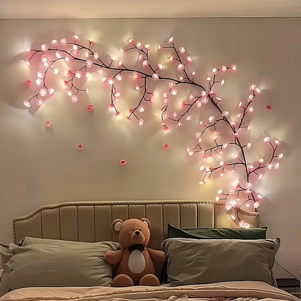 Светодиодные гирлянды вишневые цветы USB 72/96/144 шт. Pink, 1PC 144LED