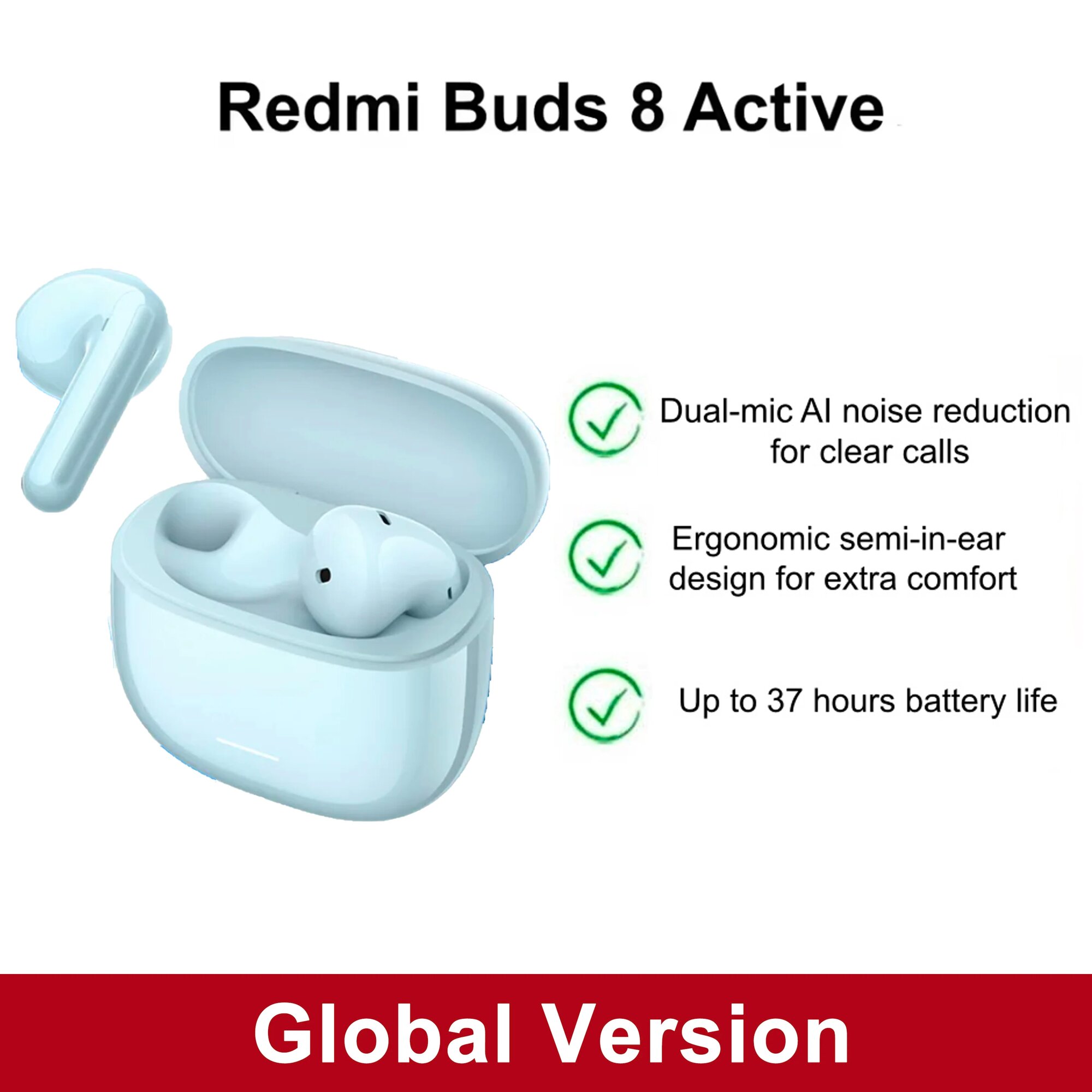 Redmi Buds 8 Active с шумоподавлением Blue 72h ship