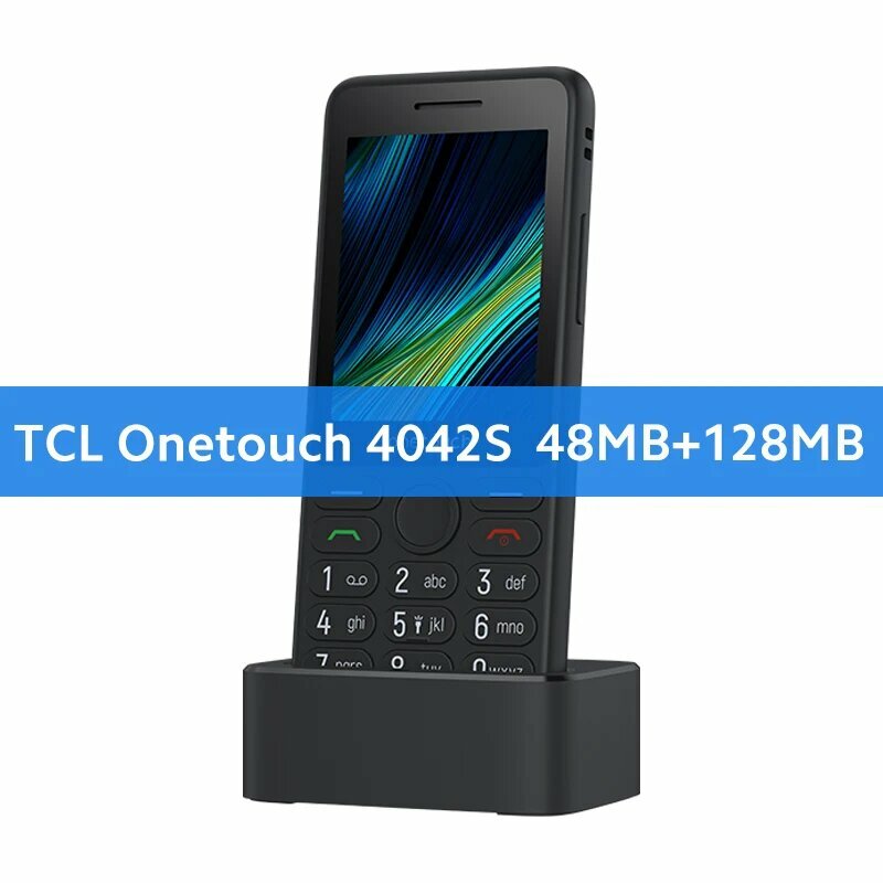 TCL Onetouch 4042S Глобальная версия Дисплей 2,8 дюйма 48 МБ + 128 МБ 4G VoLTE HD Вызов 1500 мАч Мобильные телефоны в режиме ожидания 18 дней