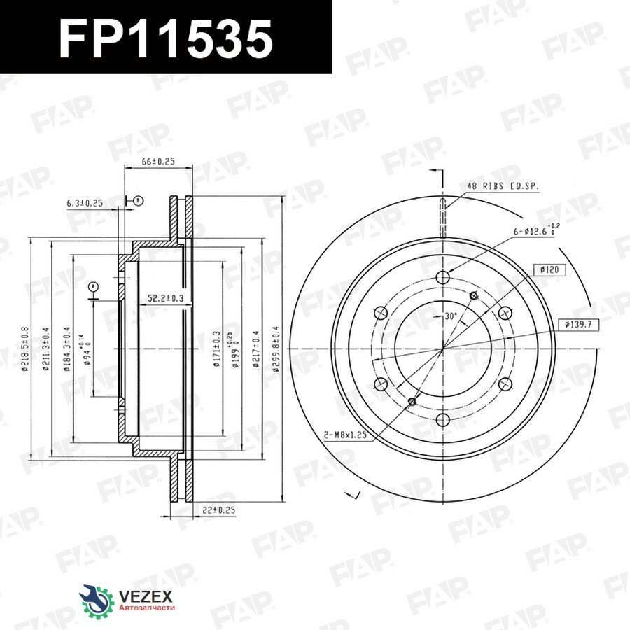 FAP FP11535 Тормозной диск с покрытием GEOMET FP11535