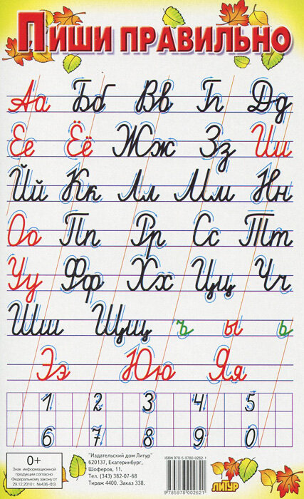 _Плакат(Литур) Пиши правильно с цифрами (145*200)