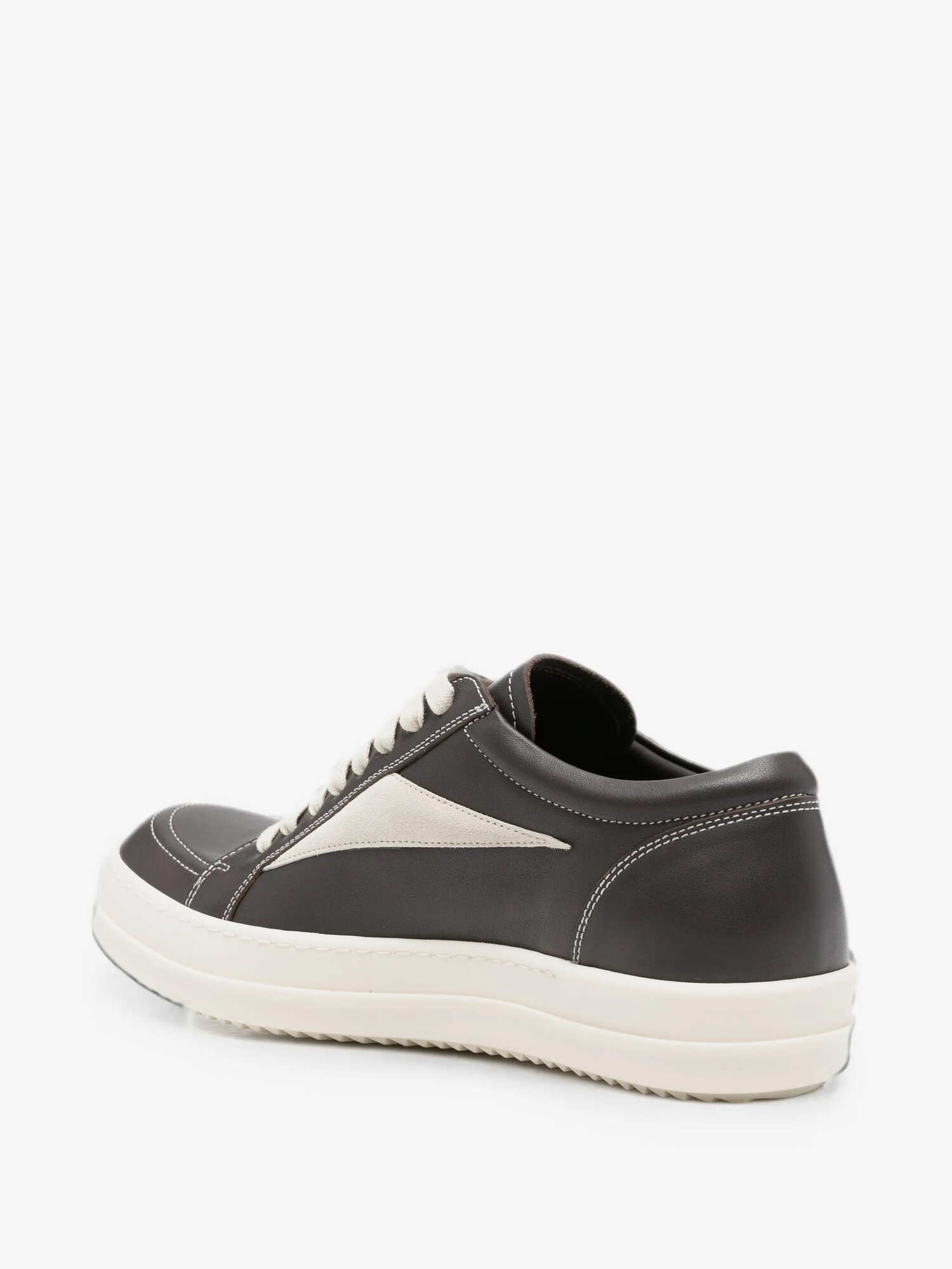 Кроссовки Rick Owens Leather panelled sneakers, размер 43, коричневый/серый/оранжевый — фото 1