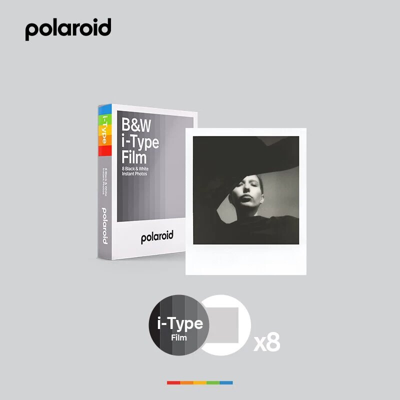 Пленка Polaroid i-type с белой каймой, черно-белая, 1 коробка (8 листов), совместимая с камерами i-type,