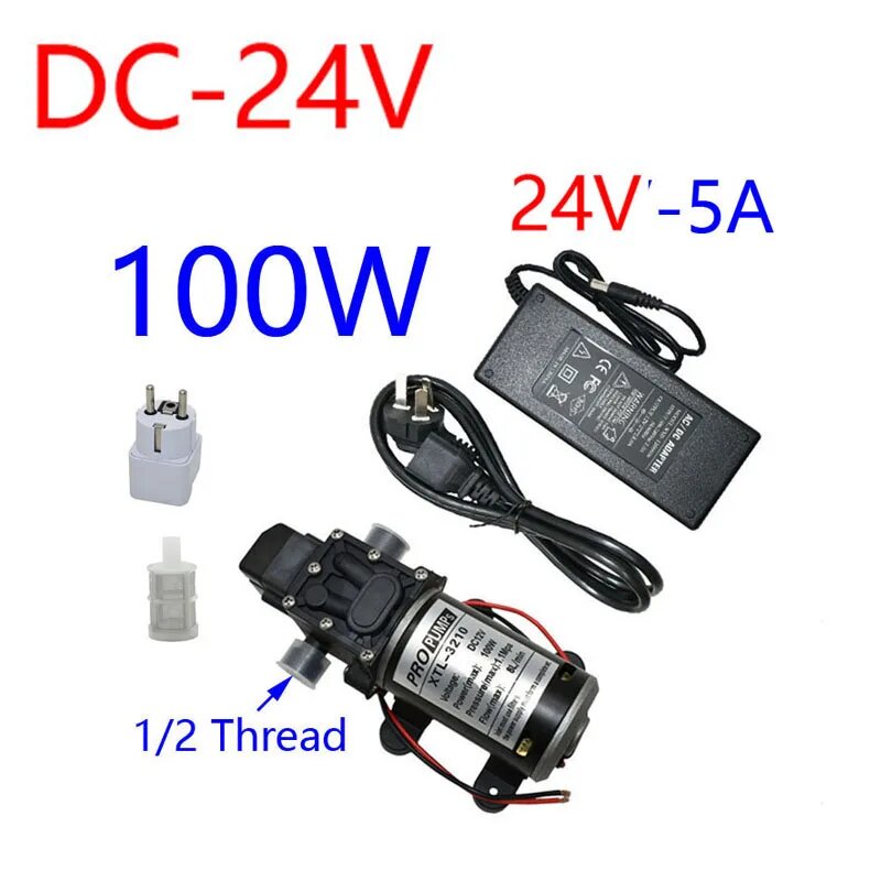 Мембранный насос ZWDZJL для полива 60 Вт, 80 Вт, 100 Вт 100W-24V
