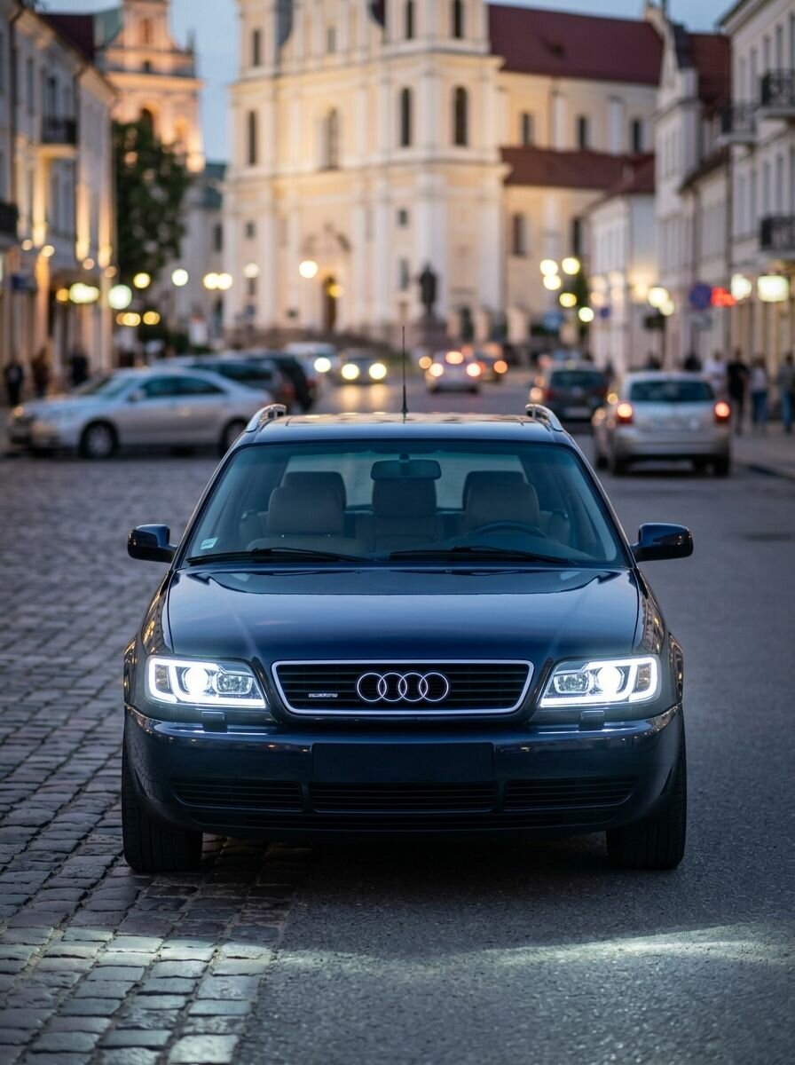 Стекла фар гладкие Audi A6 C4. Поликарбонат