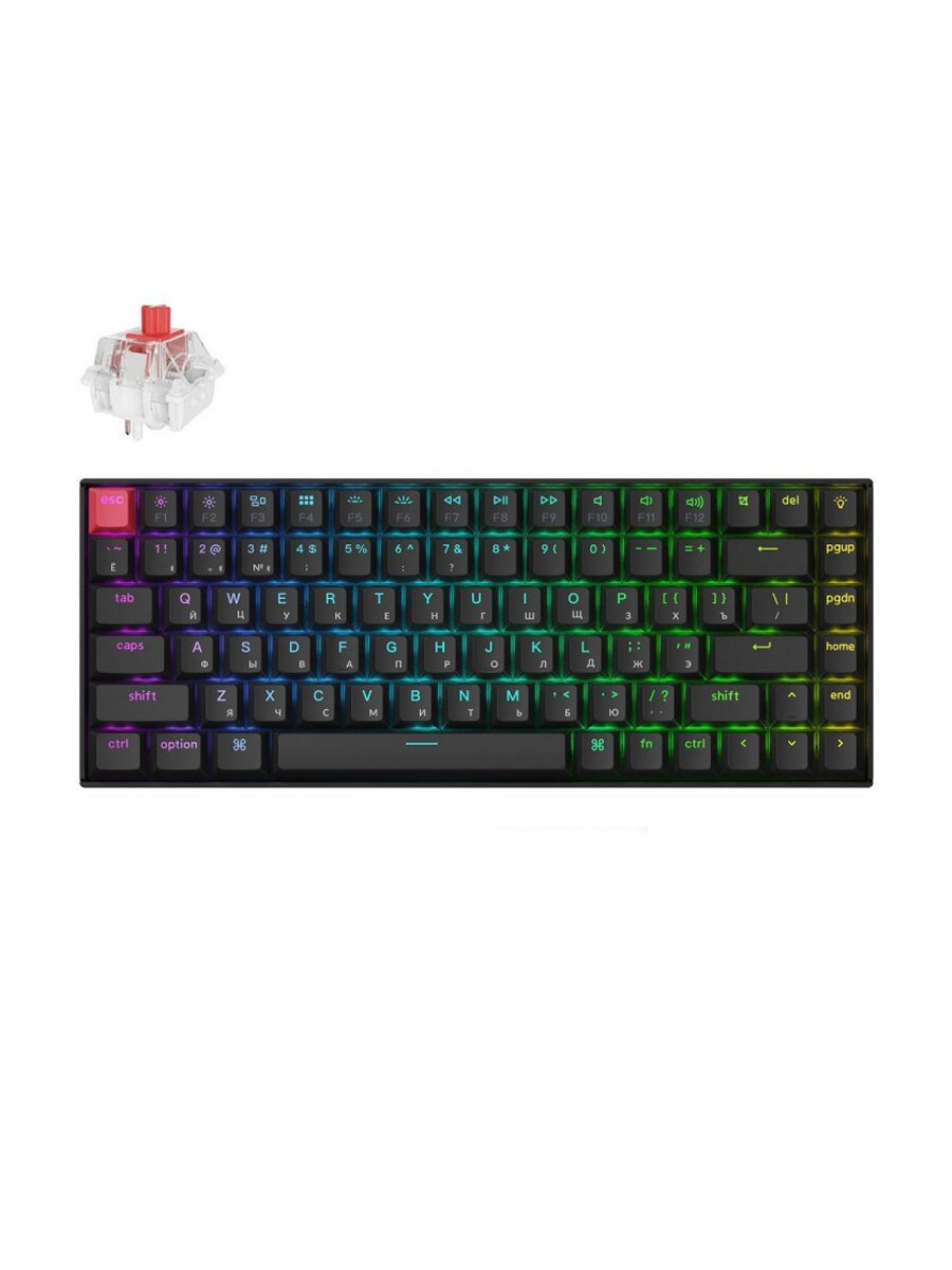Keychron K2 v3 RGB Red Switch (RU), черный, беспроводная игровая клавиатура