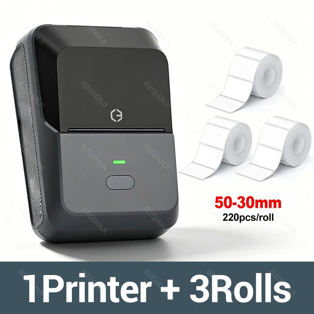 Термопринтер GZQIANJI P2 для самоклеящихся этикеток P2 Add 3Rolls 5030