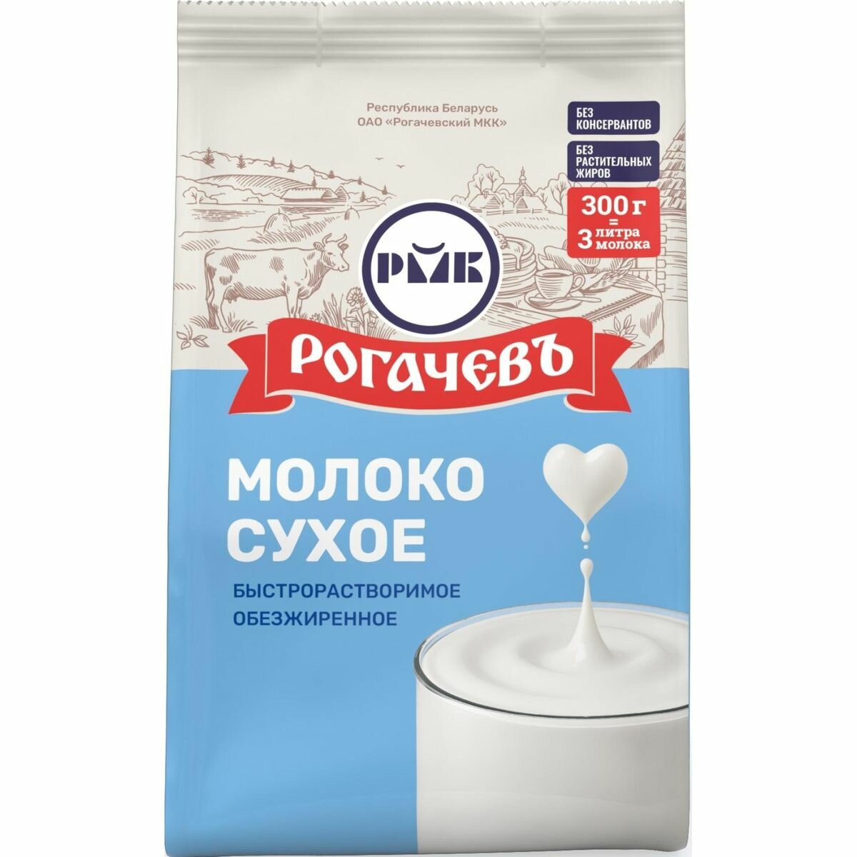 Сухое молоко Рогачевъ обезжиренное 0% 300г (2462867)