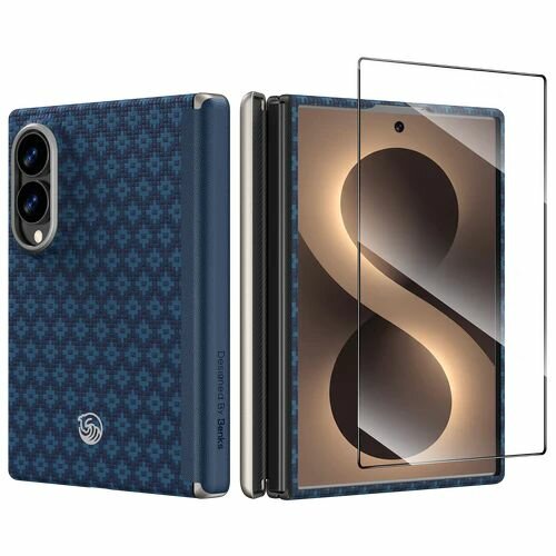 Комплект чехол 2 части + стекло Benks ArmorGrid Air Grand Combo Case Kevlar для Samsung Z Fold 8, цвет Синий (Blue)