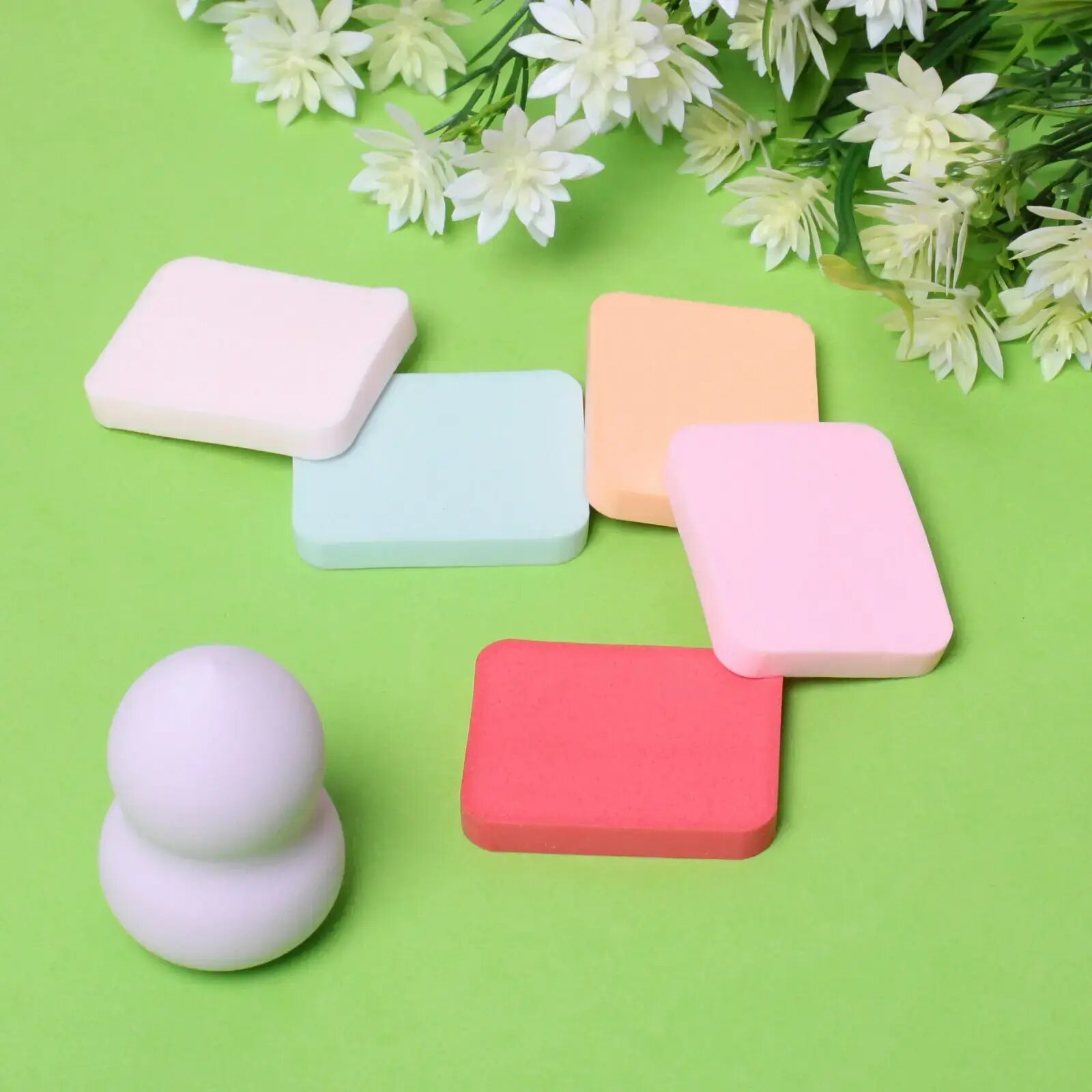 Спонж для макияжа 'Beauty-Puff', форма капля/прямоугольник, цветной принт, 8,5*5*7 см