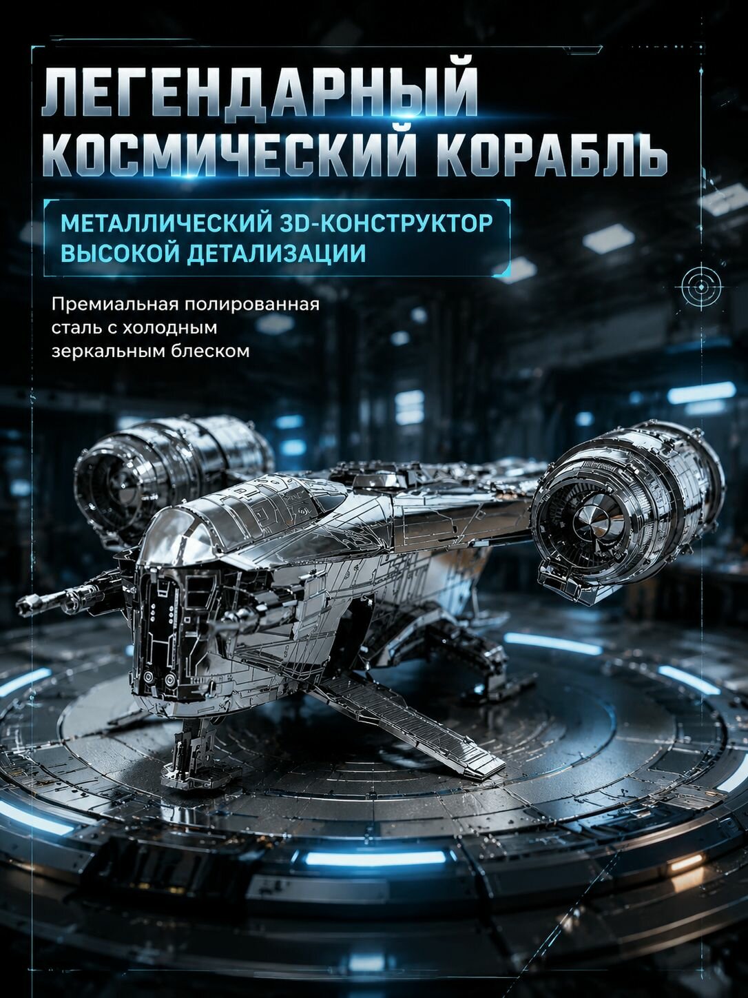 3D металлический пазл Корабль Мандалорца , 14 см, модель Звездных Войн сборный конструктор космический корабль