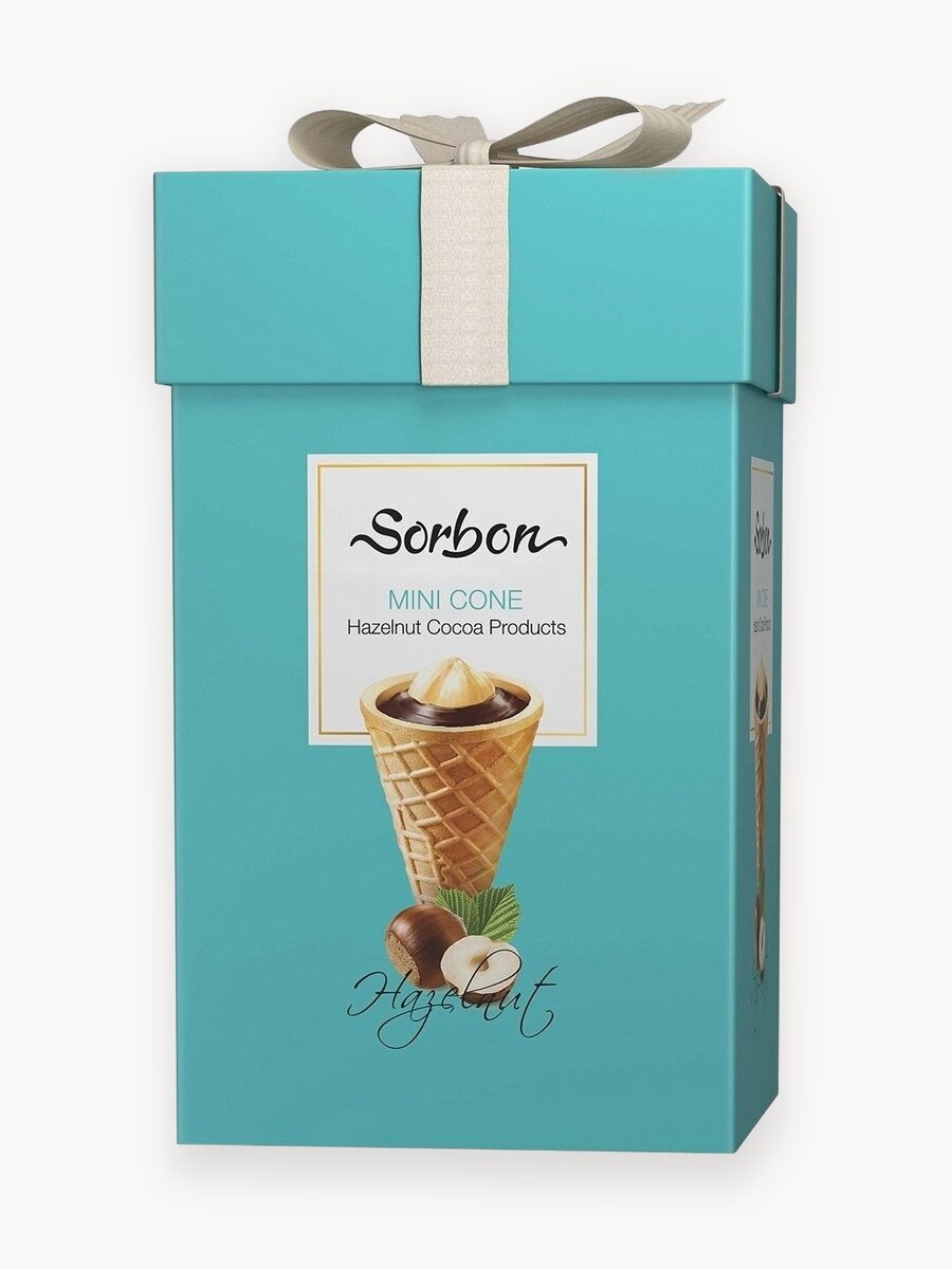 Конфеты подарочные Sorbon хрустящие мини-рожки "Фундук" 200 г