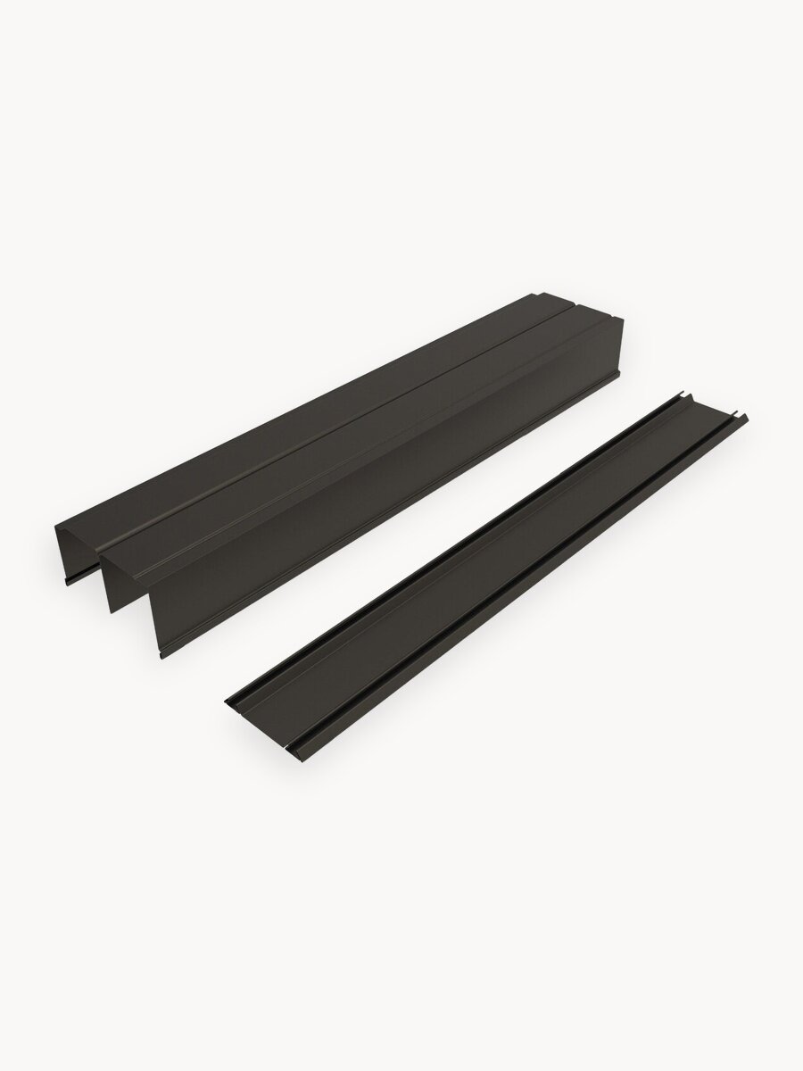 Направляющие для шкафа купе (Комплект верхние, нижние) 300 см, черный глянец