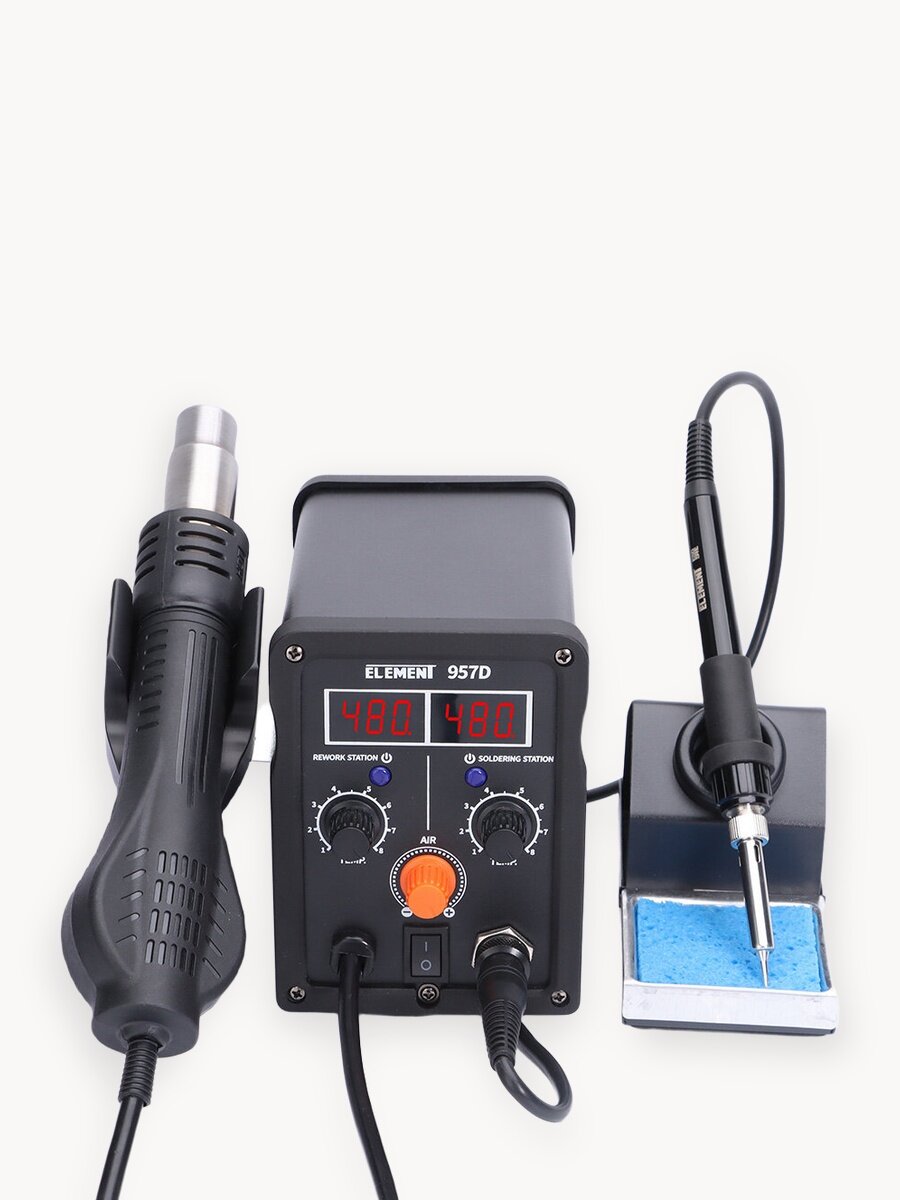 Паяльная станция Element 957D, с керамическим нагревательным элементом