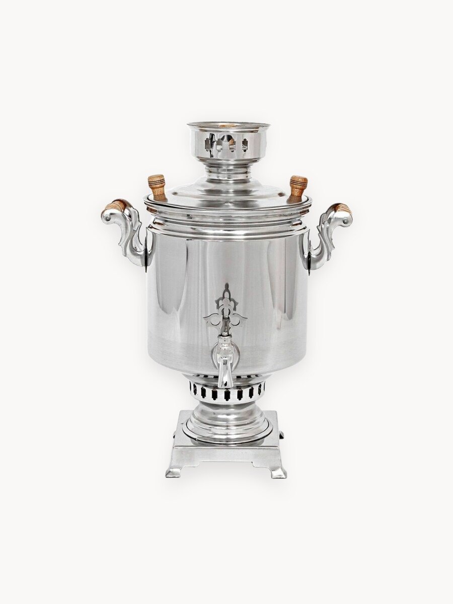 Самовар жаровой на дровах Купец 5 литров, нержавеющая сталь Аisi 304