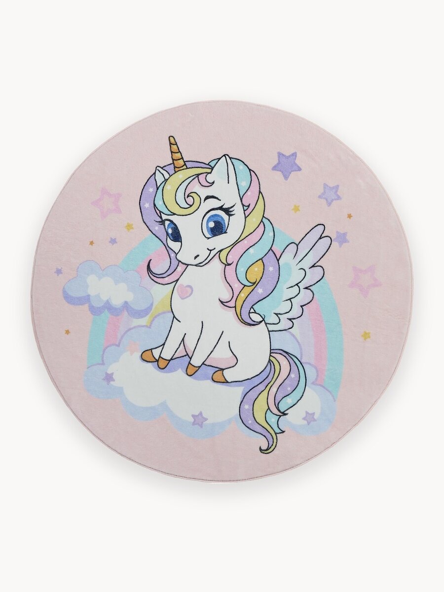 Коврик детский прикроватный Kindora VA-19 "Единорог" 100x100см