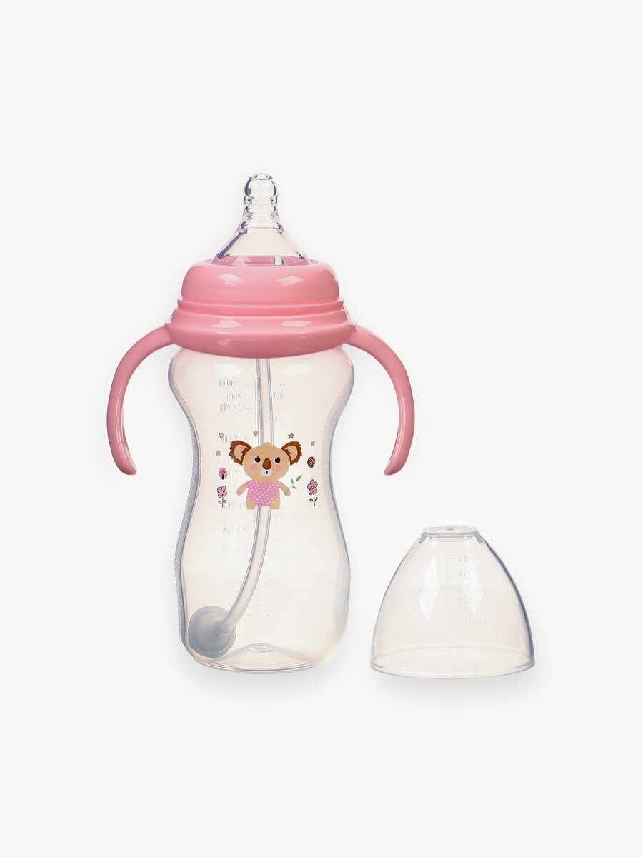 Бутылочка для кормления, ШГ Ø50мм,300 мл, +6мес, цвет розовый