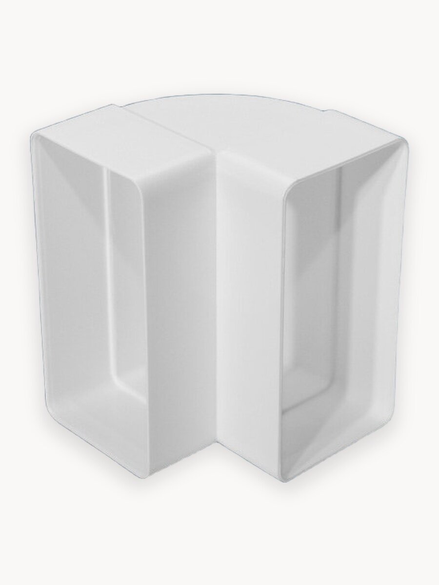 Колено соединительное вертикальное 90 градусов 55х110 мм полистирол ударопрочный, белый