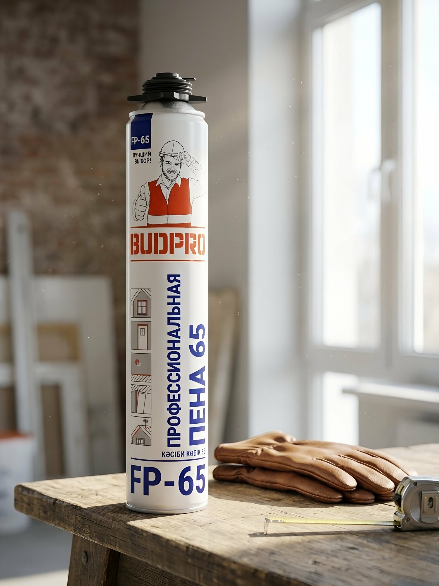 Пена монтажная Budpro FP-65 профессиональная 740 мл всесезонная баллон A1581Z