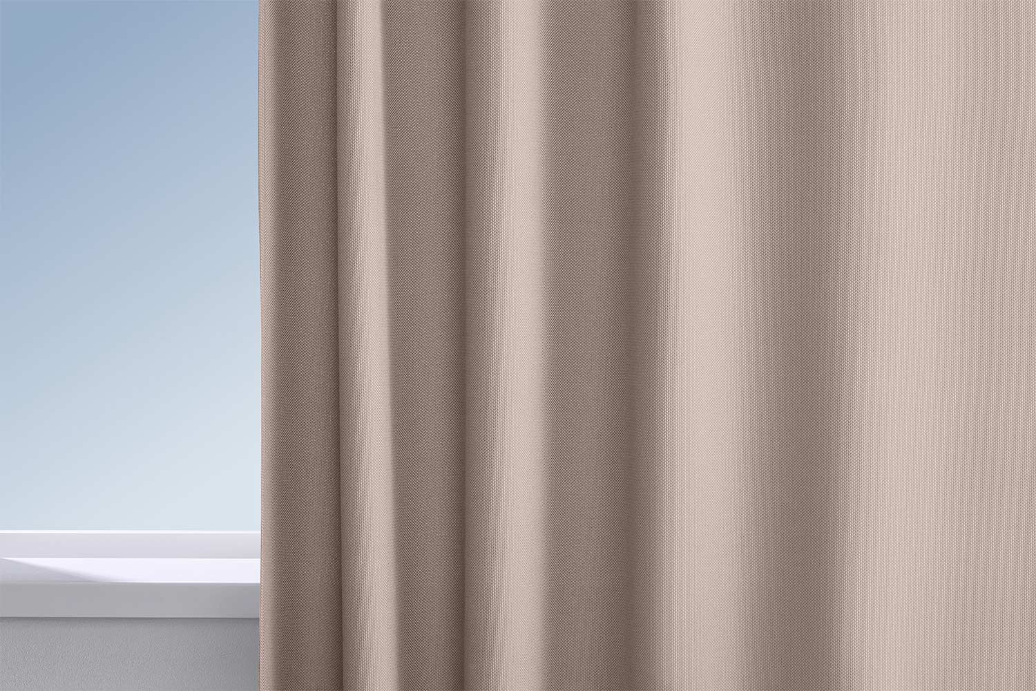 Штора ESTUDI BLANCO Jetta 180х280 см, рогожка, универсальная лента, кремовый