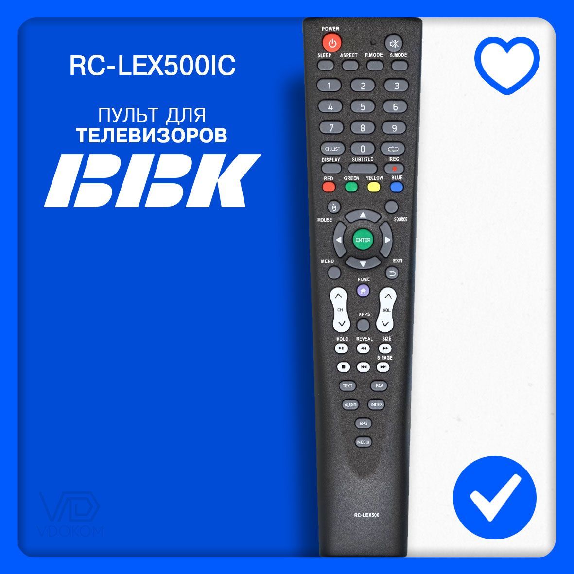 Пульт для телевизора BBK c Smart TV RC-LEX500, медиаплеер для телевизора, Android и Wi-Fi, подключение к интернету и