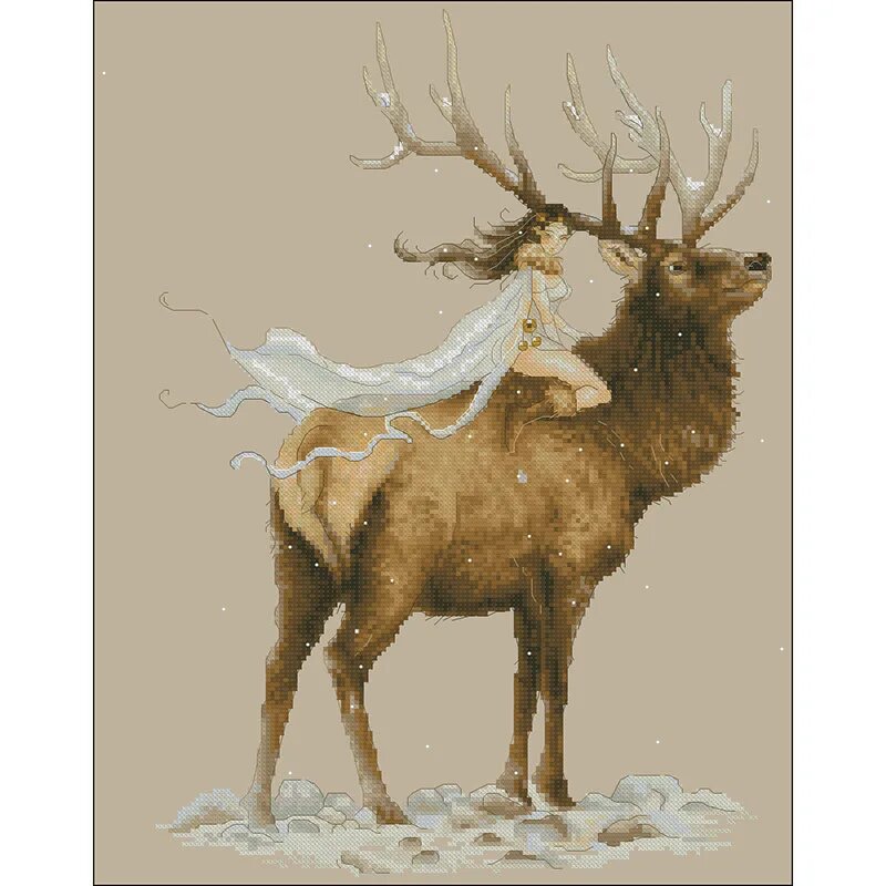 Набор для вышивки крестом XIUSPRING, картина, хаки, хлопок 14ct