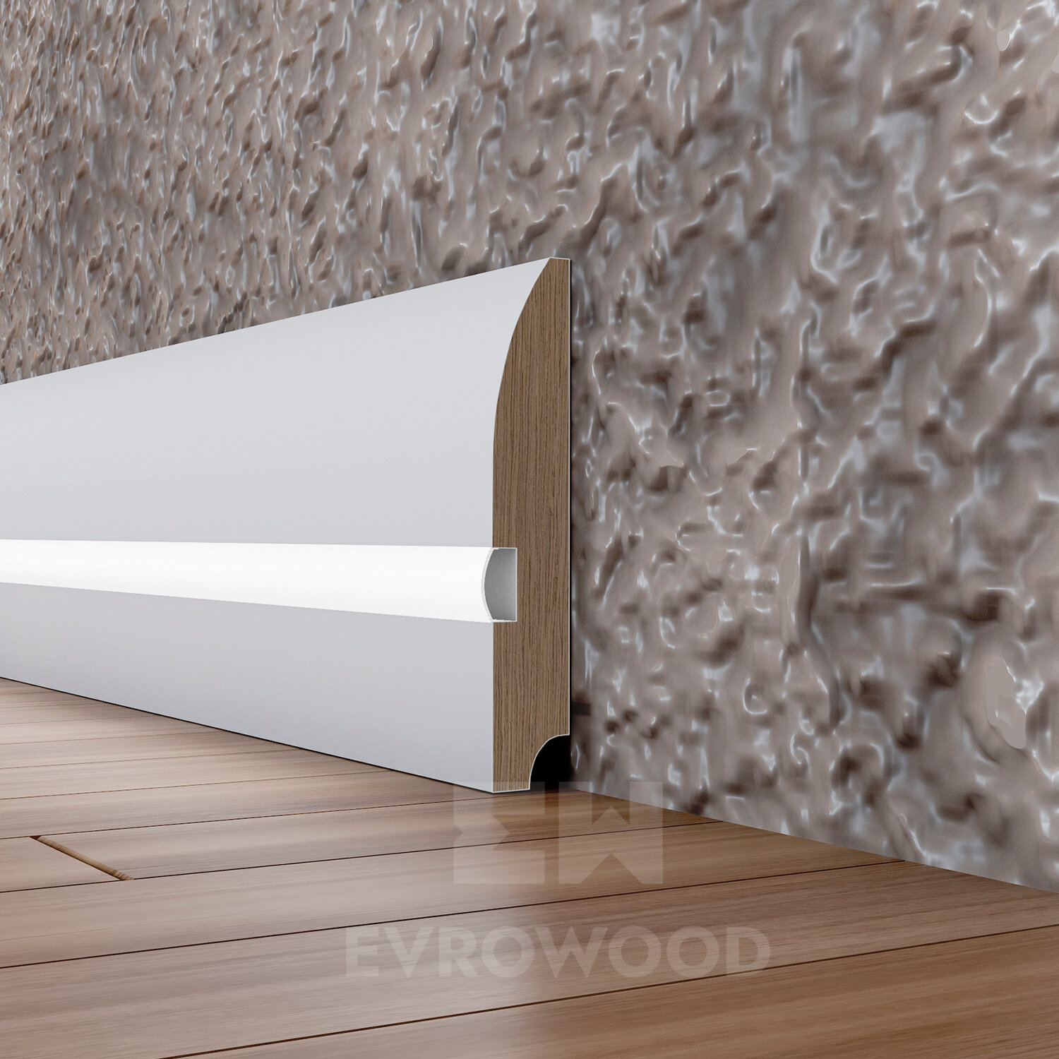 Плинтус для подсветки LED Evrowood арт. pn080led (95 x 16 x 2000 мм.)
