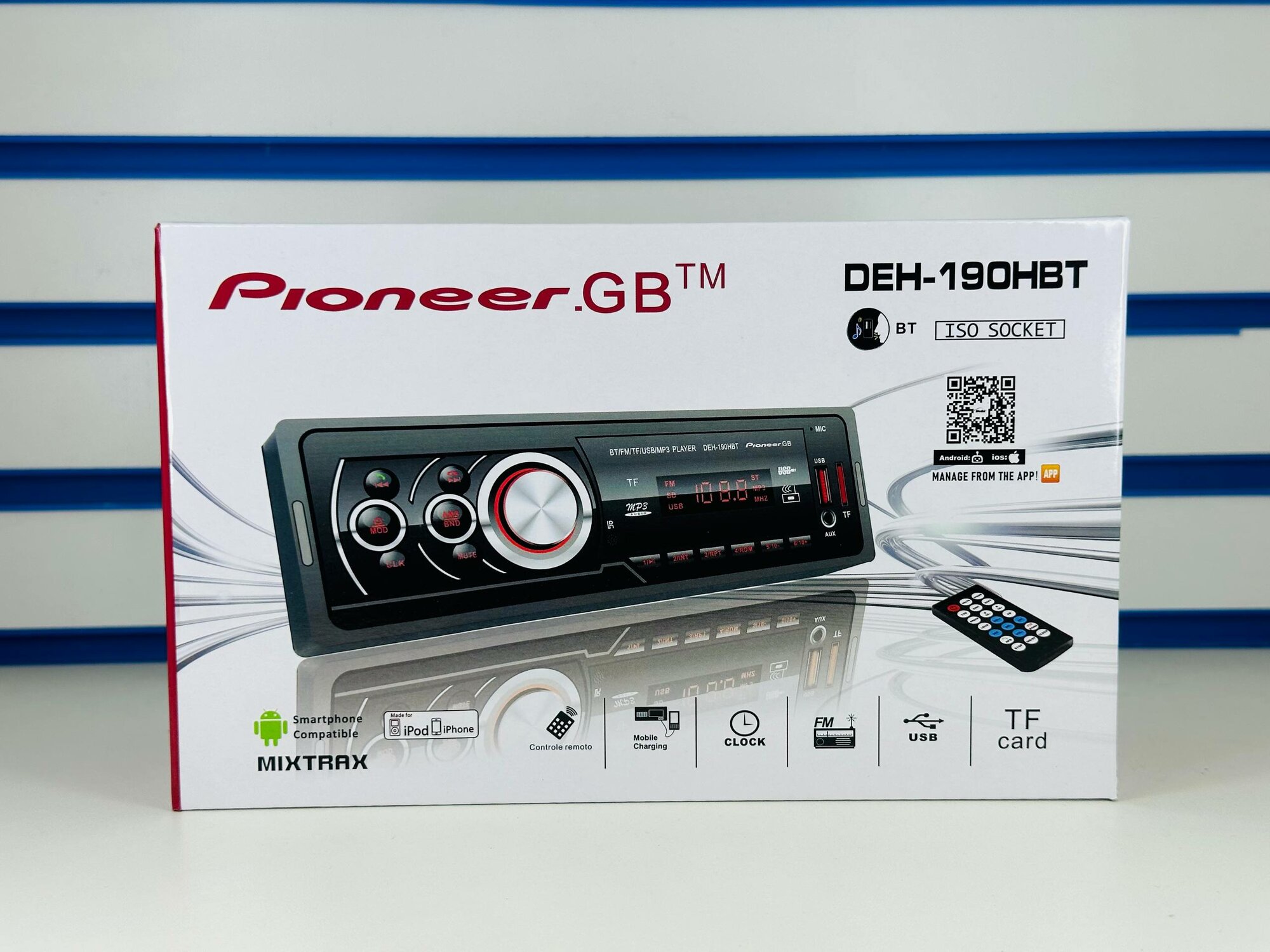 Автомагнитола Pioneer DEH-190HBT, для LADA, Bluetooth, пульт ДУ