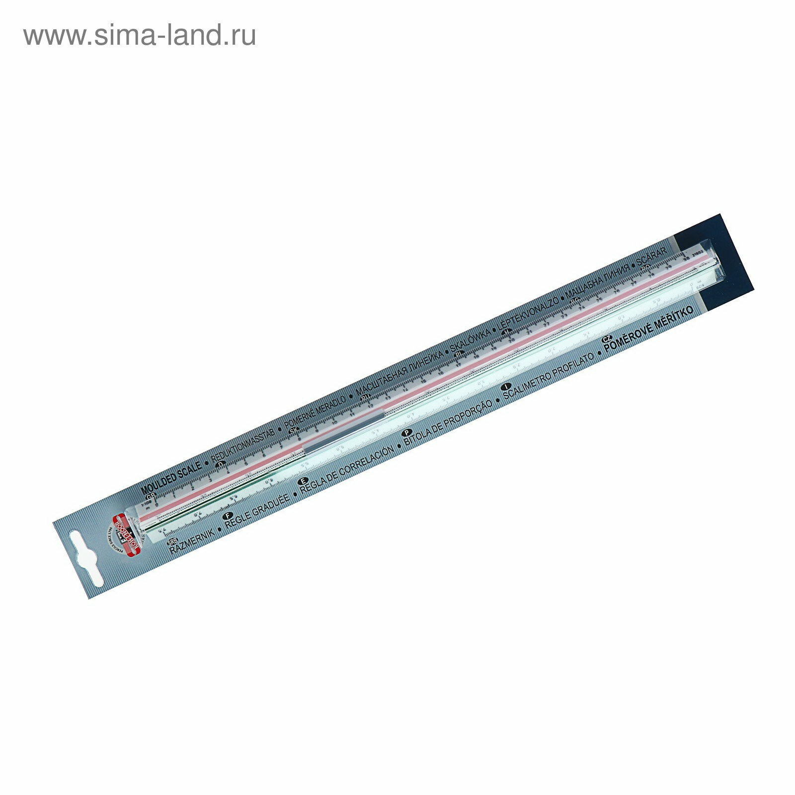 Масштабная линейка 1:20, 1:25, 1:50x200, 1:500, цвет: прозрачный